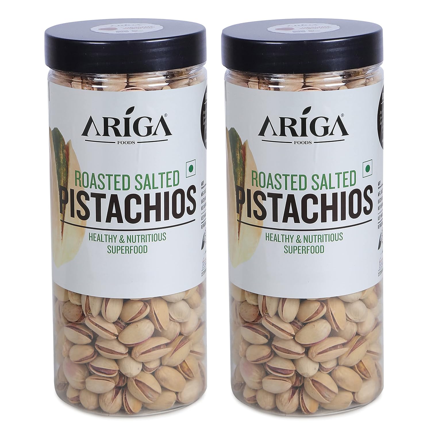 Pure Natural Roasted Salted Pistachios By Ariga Foods 1kg, (500gm * 2 ...