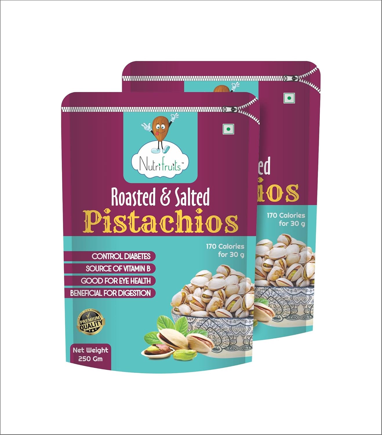 Pure Natural Roasted & Salted Pistachios By Nutrifruits 500gm, (250gm * Pack Of 2) | Delicious ...
