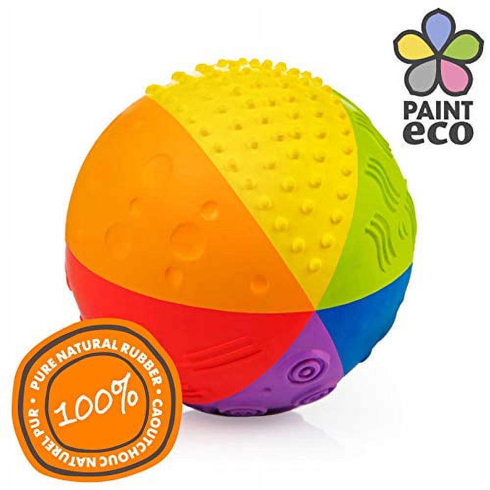 Pure Natural Rubber Sensory Ball Rainbow 4 - All Natural Sensory Toy ...