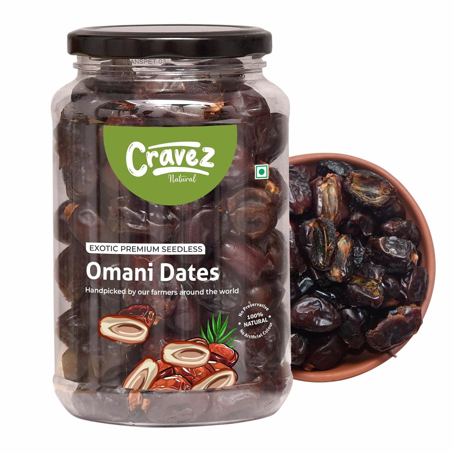 Pure Natural Seedless Omani Dates By Cravez 500gm, | Healthy ...