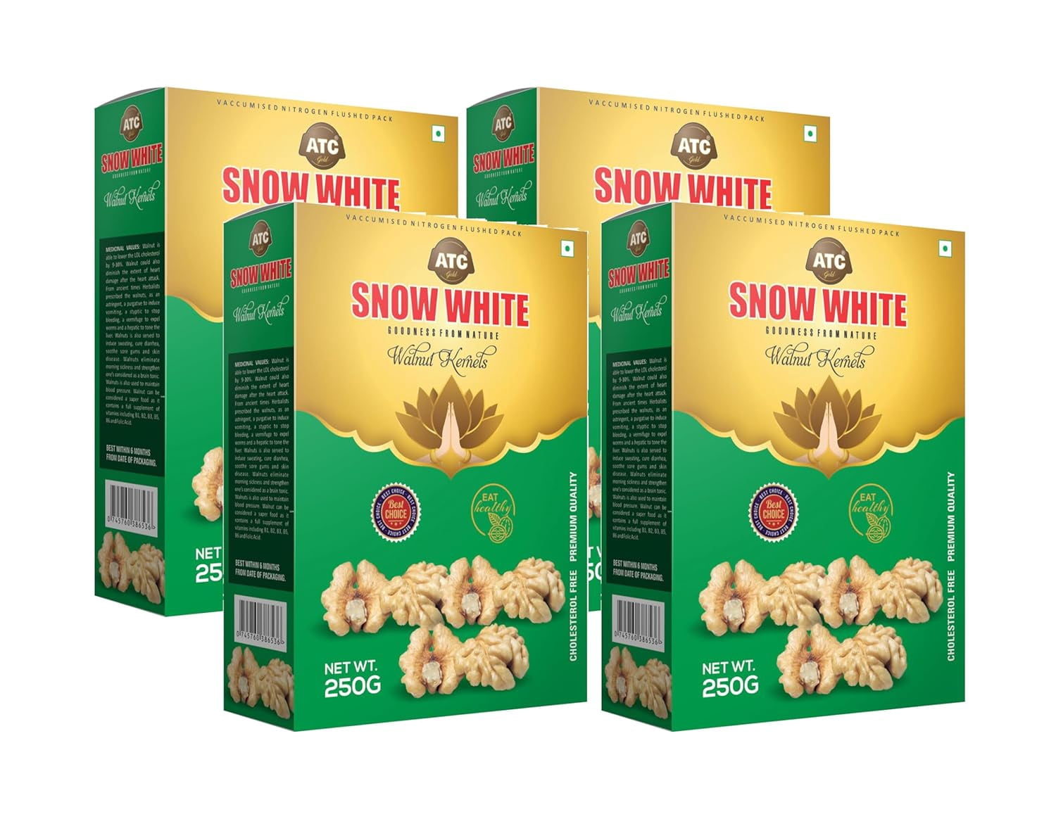 Pure Natural Snow White Kashmiri Walnut Kernels By ATC Gold 1kg, (250gm ...