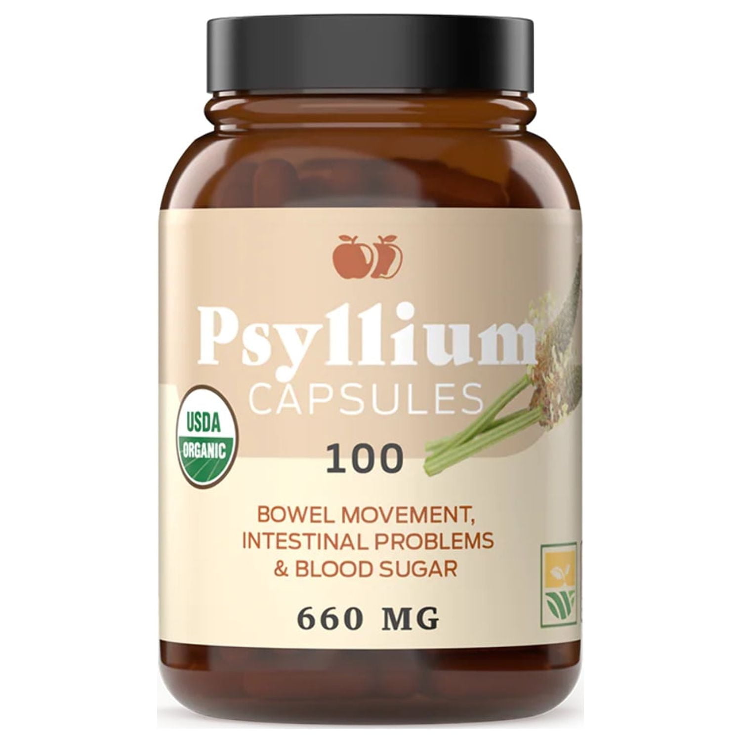 Pure Natural Whole Psyllium Husk Powder Capsules - 580mg Capsules 80 ...
