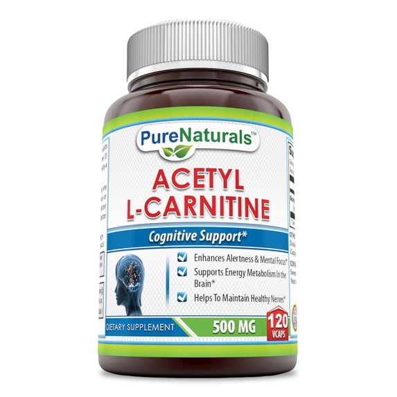 Pure Naturals Acetyl L-Carnitine 500 Mg 120 Veggie Capsules - Walmart.com