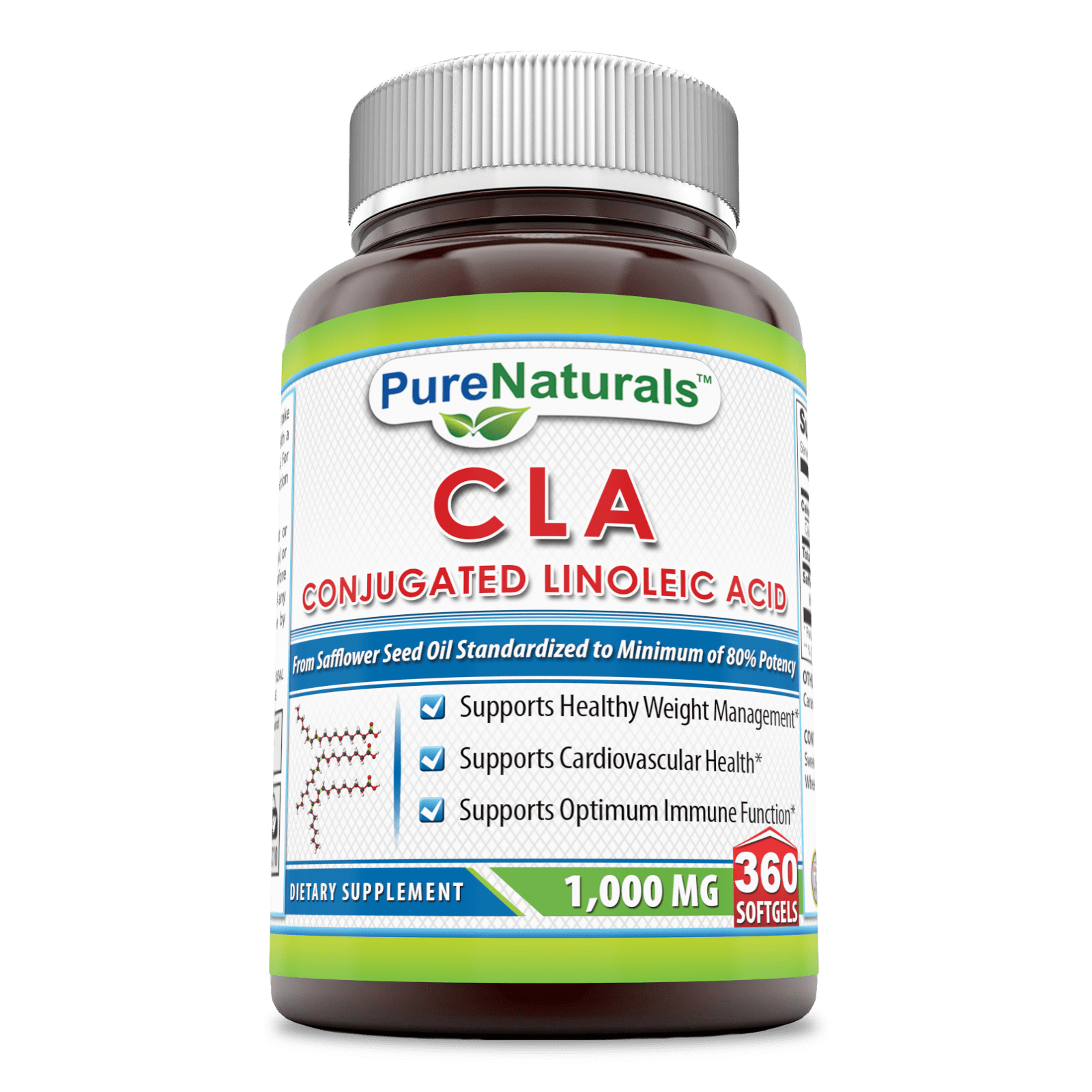 Pure Naturals CLA Conjugated Linoleic Acid 1000mg Per Serving 360 ...