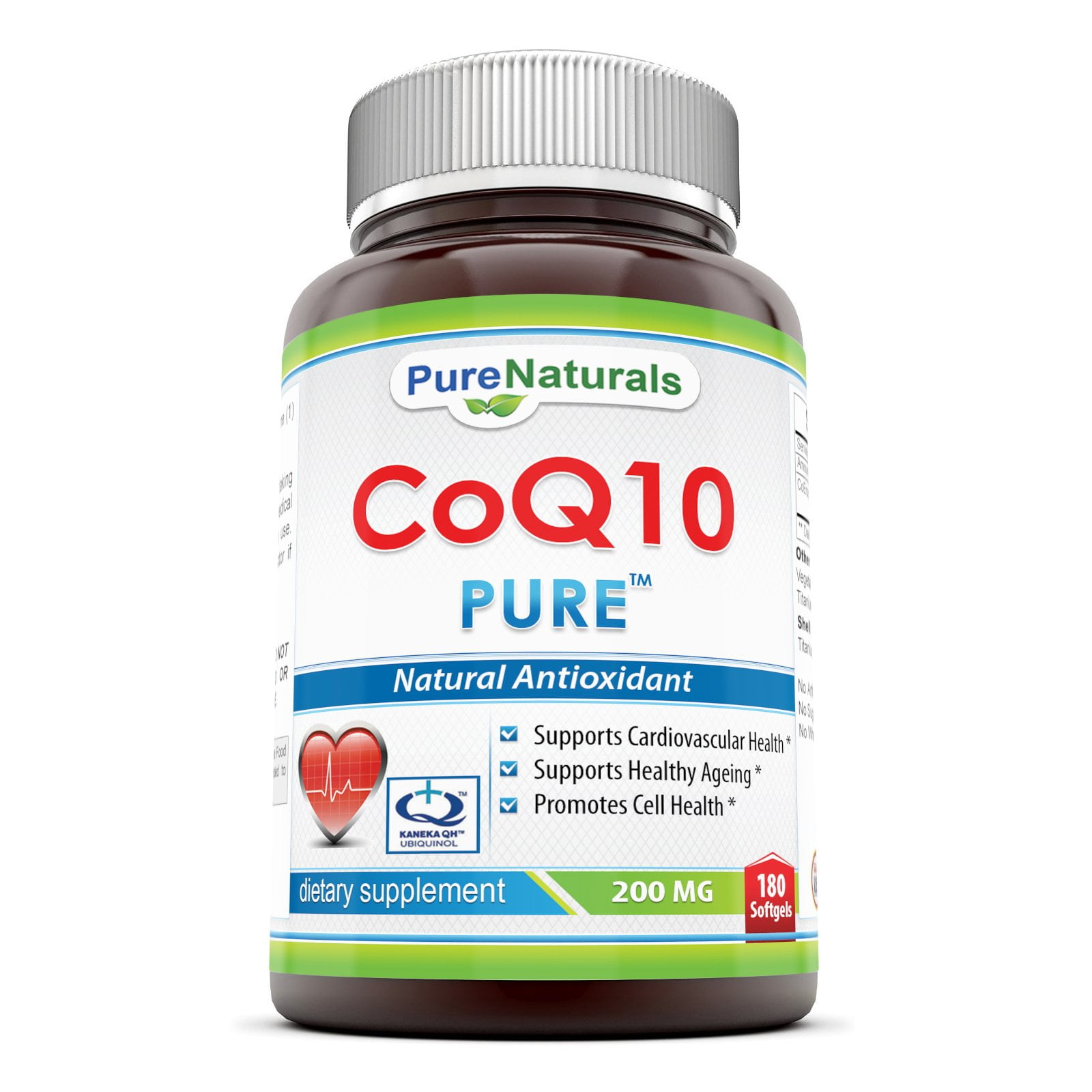 Pure Naturals COQ10 Pure 200 Mg 180 Softgels- Supports Cardiovascular ...