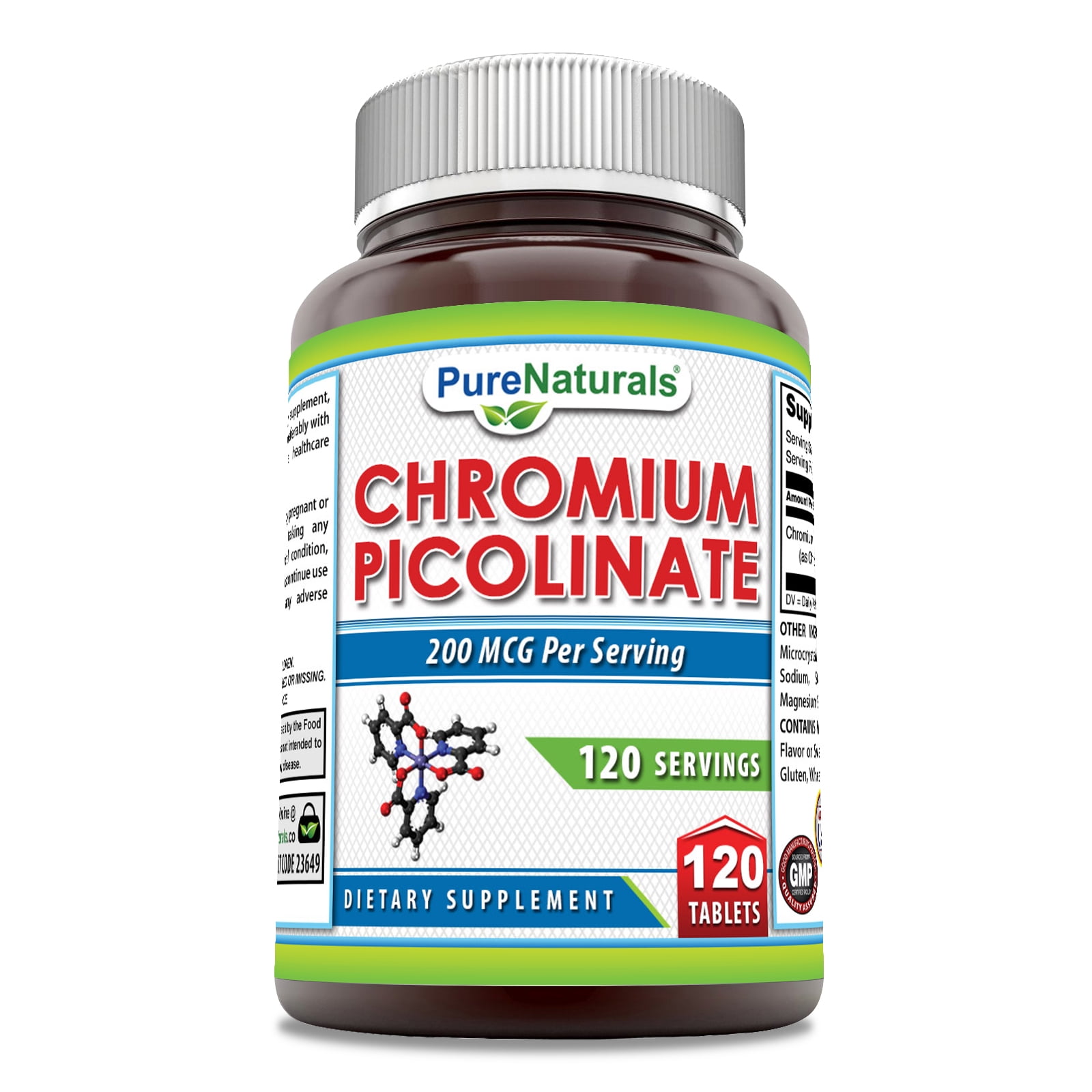 Pure Naturals Chromium Picolinate 200 Mcg 120 Tablets Supplement | Non ...