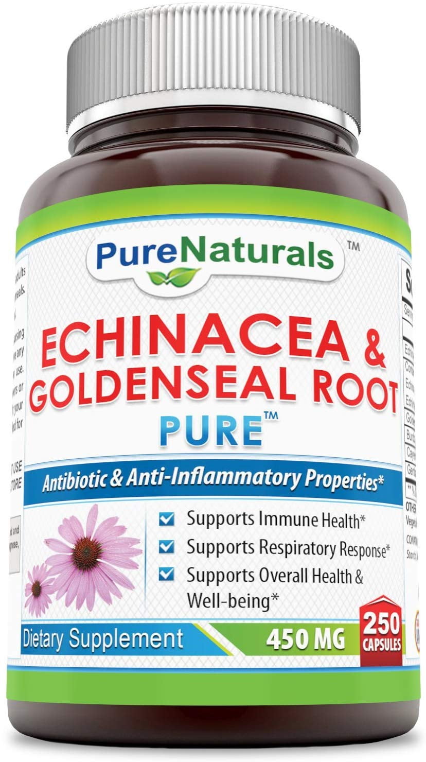 Pure Naturals Echinacea & Goldenseal Root 450 Mg 120 Capsules- Supports ...