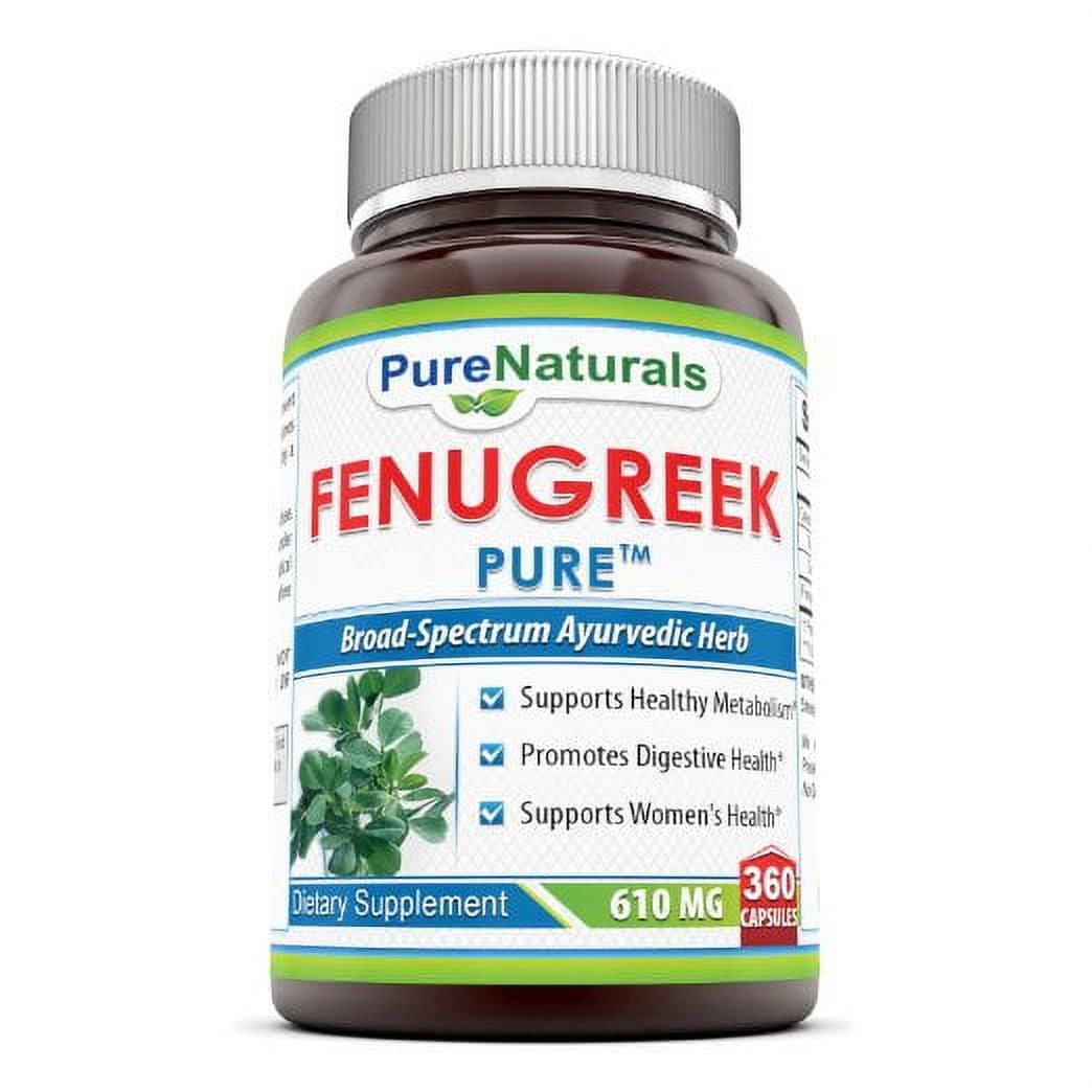 Pure Naturals Fenugreek 610 Mg 360 Capsules - Walmart.com