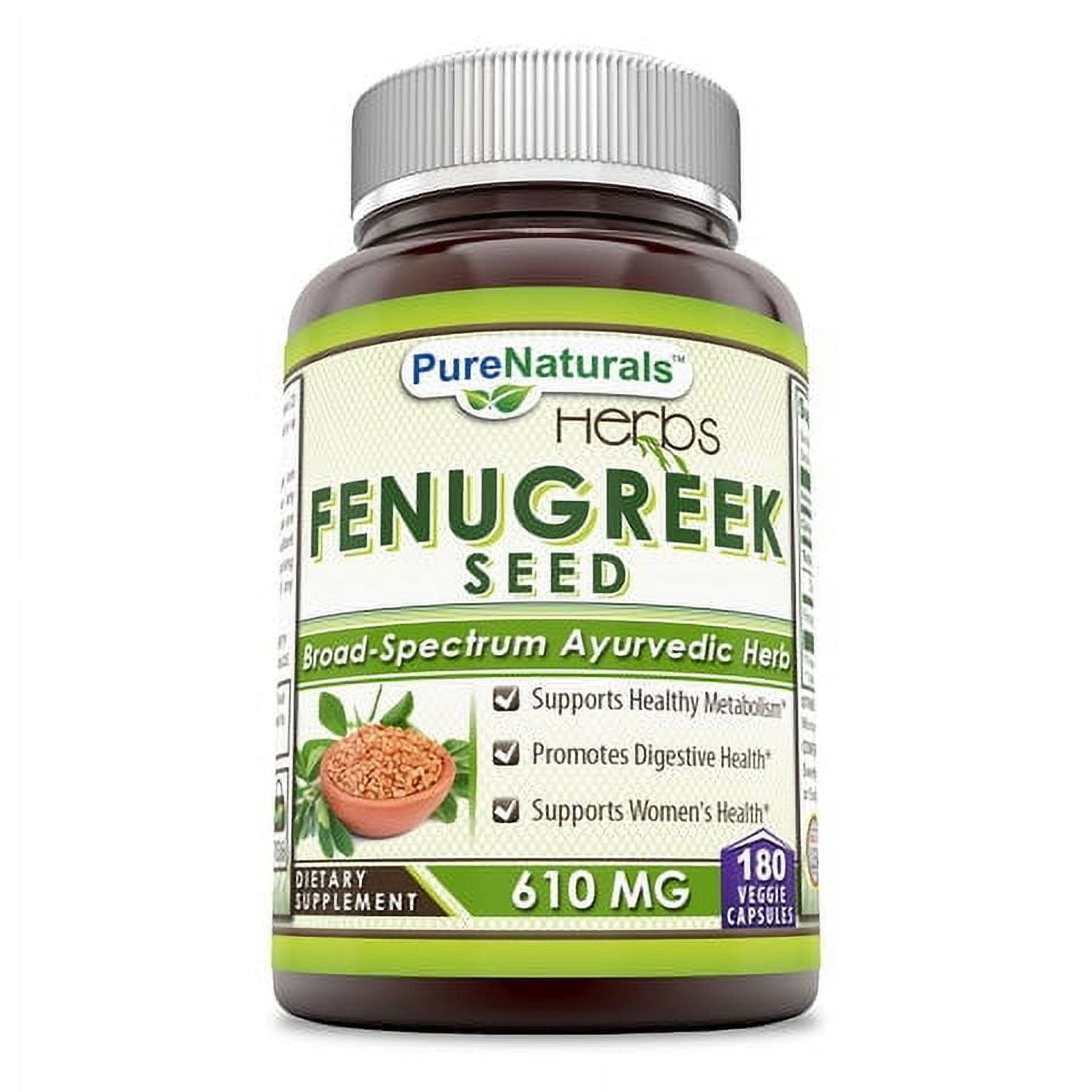 Pure Naturals Fenugreek Seed 610 Mg, 180 Veggie Capsules, Non-GMO ...