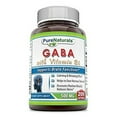 Pure Naturals GABA with Vitamin B6 500mg, 200 Capsules, Non-GMO, Gluten ...