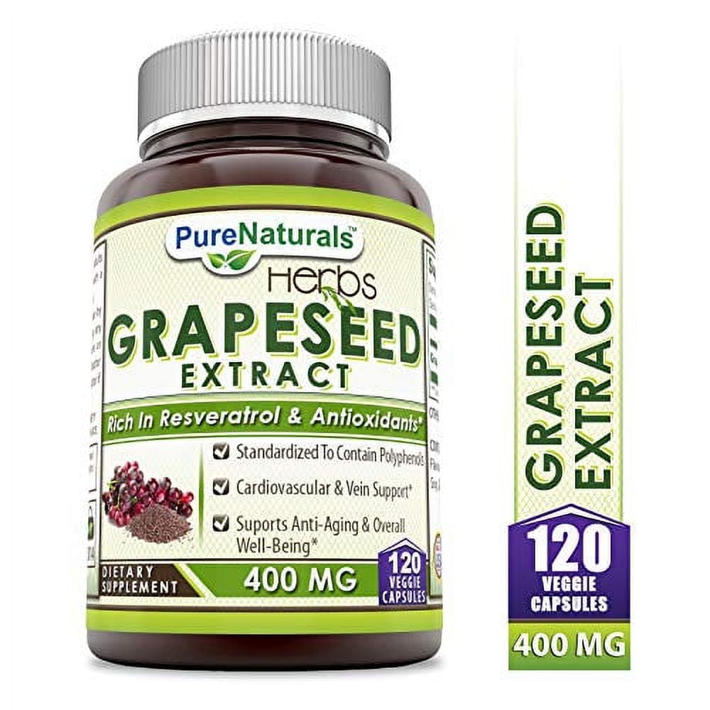 Amazing Nutrition Grapeseed Extract Capsules, 400mg Per Serving, 120 ...