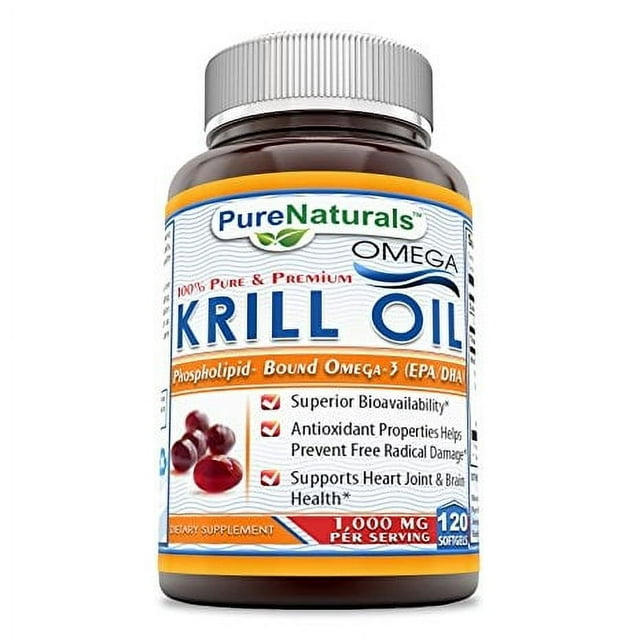 Pure Naturals Krill Oil 1000mg 120 Softgels - Walmart.com