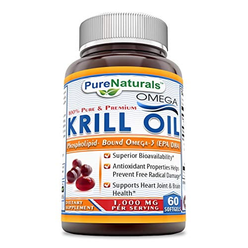 Pure Naturals Krill Oil with Omega 3s EPA, DHA, Phospholipids and ...