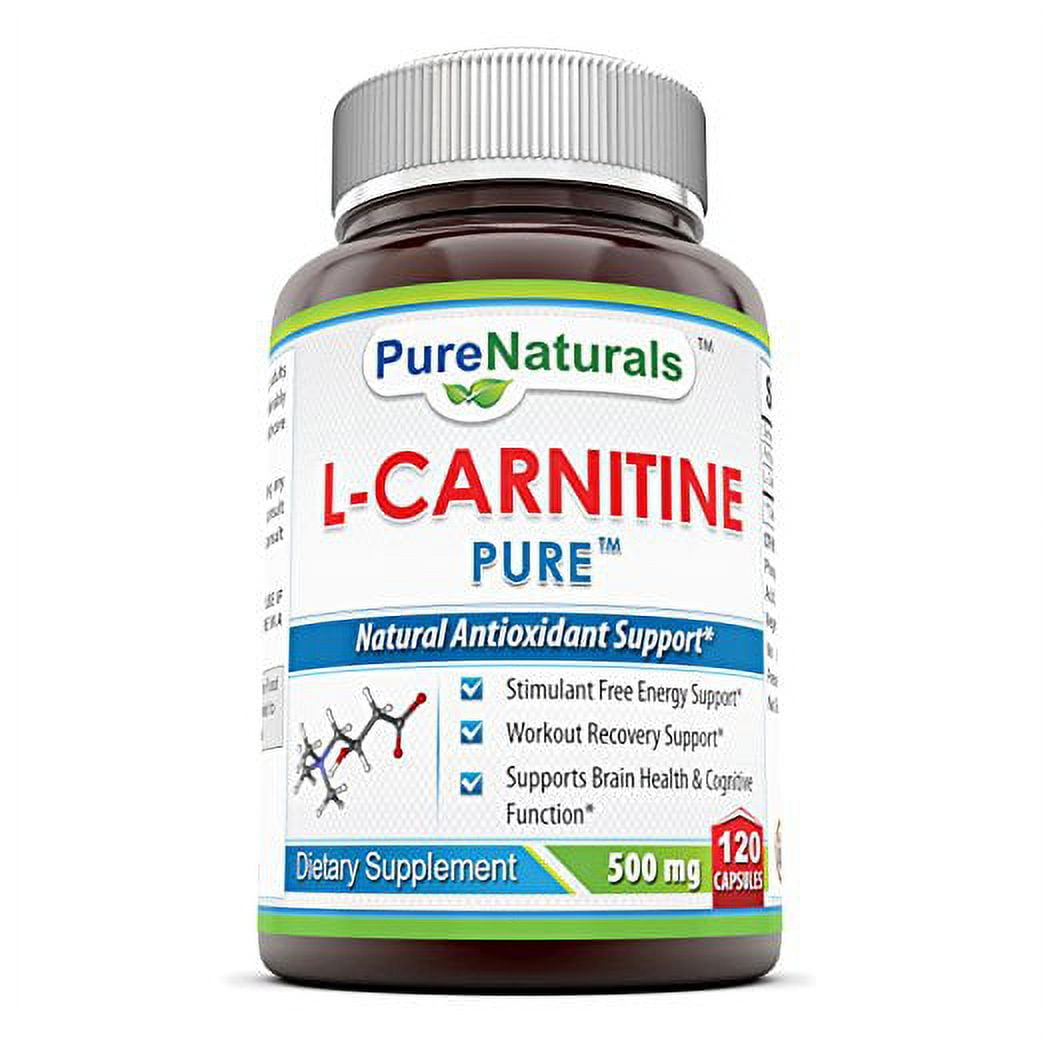 Pure Naturals L-Carnitine Capsules, 500 mg, 120 Count - Walmart ...