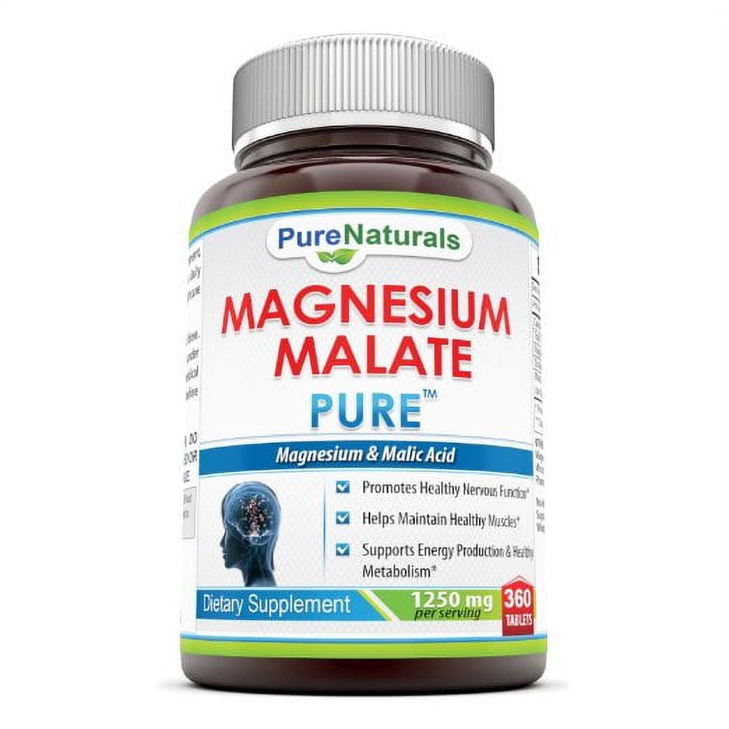 Pure Naturals Magnesium Malate 1250 Mg 360 Tablets - Walmart.com