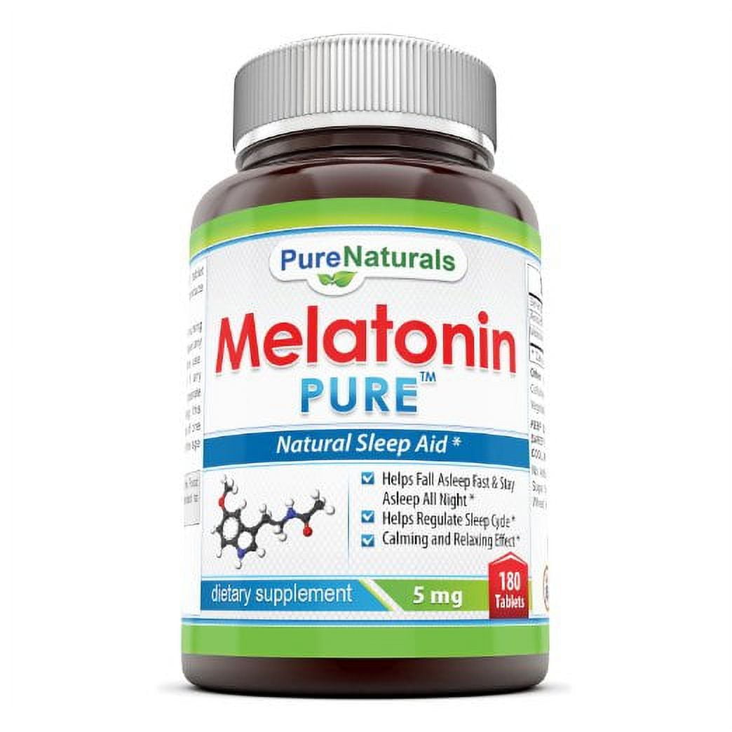 Pure Naturals Melatonin 5 Mg Per Serving 180 Tablets Supplement ...