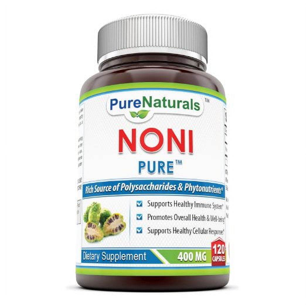Pure Naturals Noni 400 Mg 120 Capsules (Non-GMO)- Supports Healthy ...