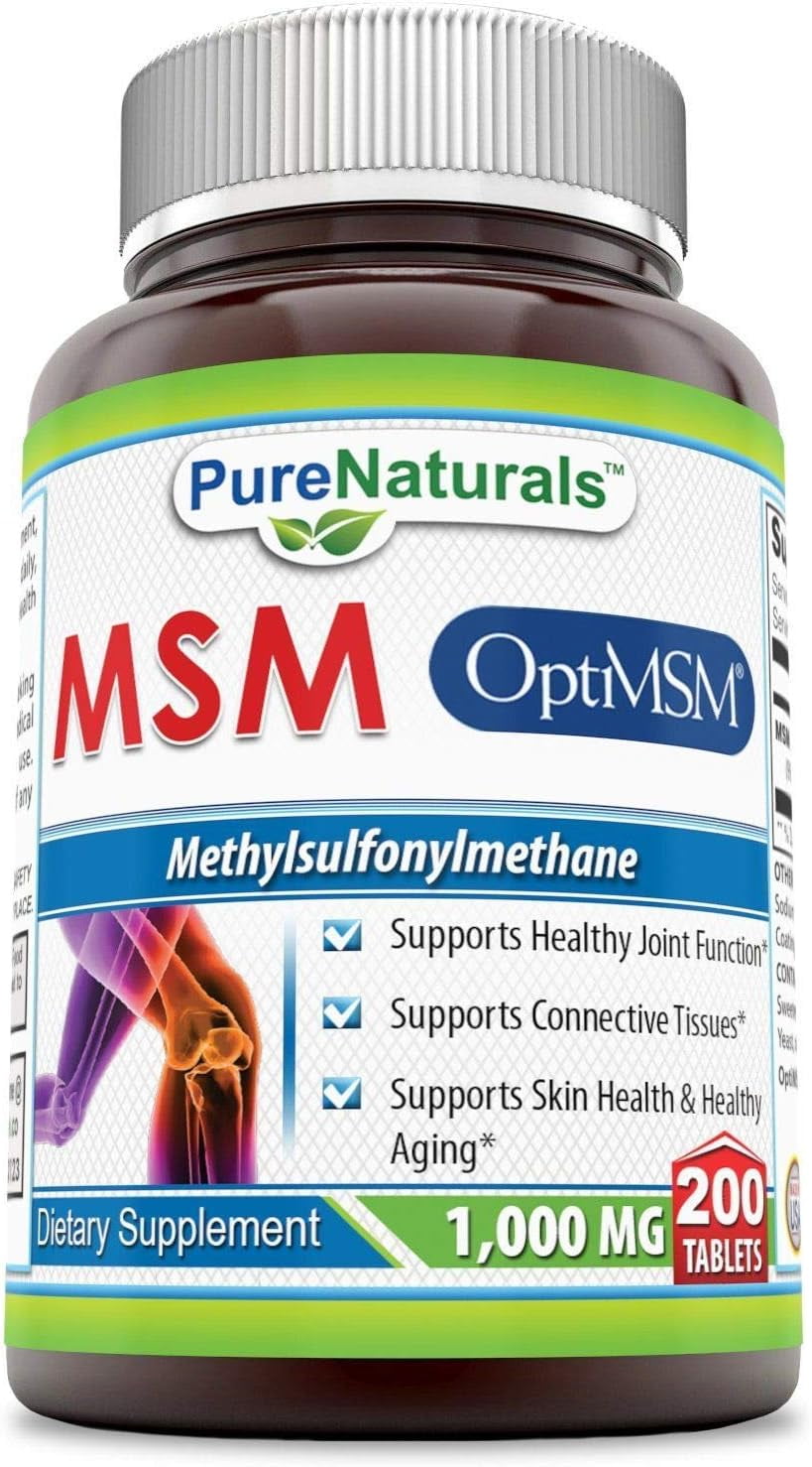 Pure Naturals OptiMSM 1000 mg Per Serving 200 Tablets Supplement | Non ...
