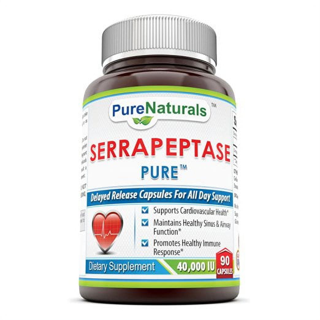 Pure Naturals Serrapeptase 40000 IU 90 Capsules - Walmart.com