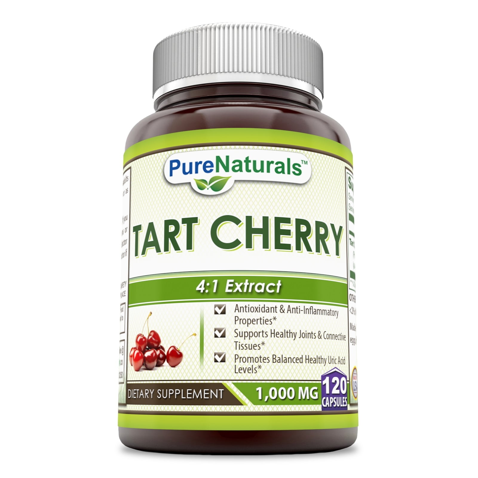 Pure Naturals Tart Cherry Extract 1000 Mg 120 Capsules - Walmart.com