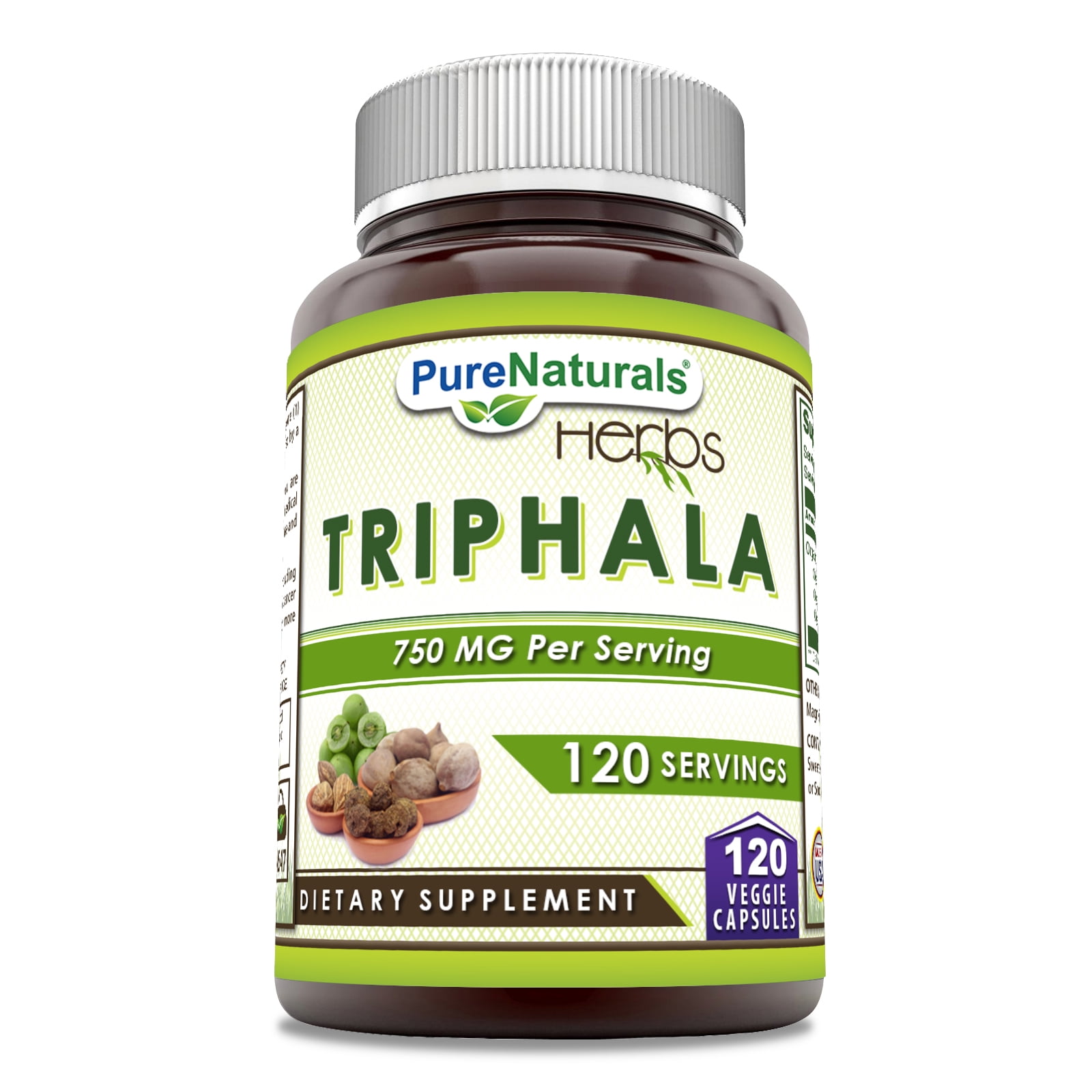 Pure Naturals Triphala Supplement, 750 Mg, 120 Veggie Capsules ...