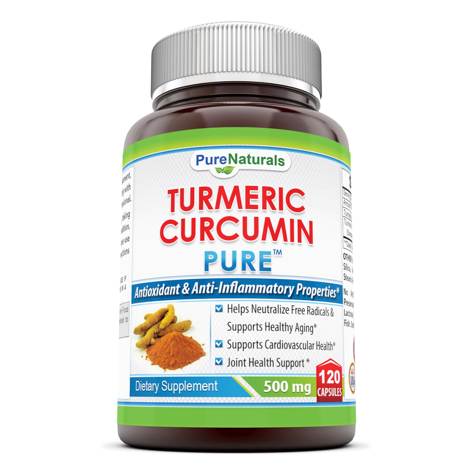 Pure Naturals Turmeric Curcumin 1000 Mg Per Serving 120 Veggie Capsules ...