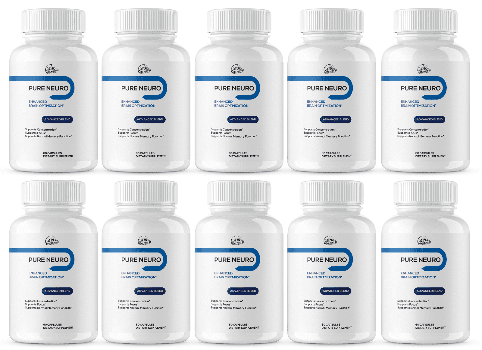Pure Neuro Enhance Brain Optimization 10 Bottles 600 Capsules - Walmart.com