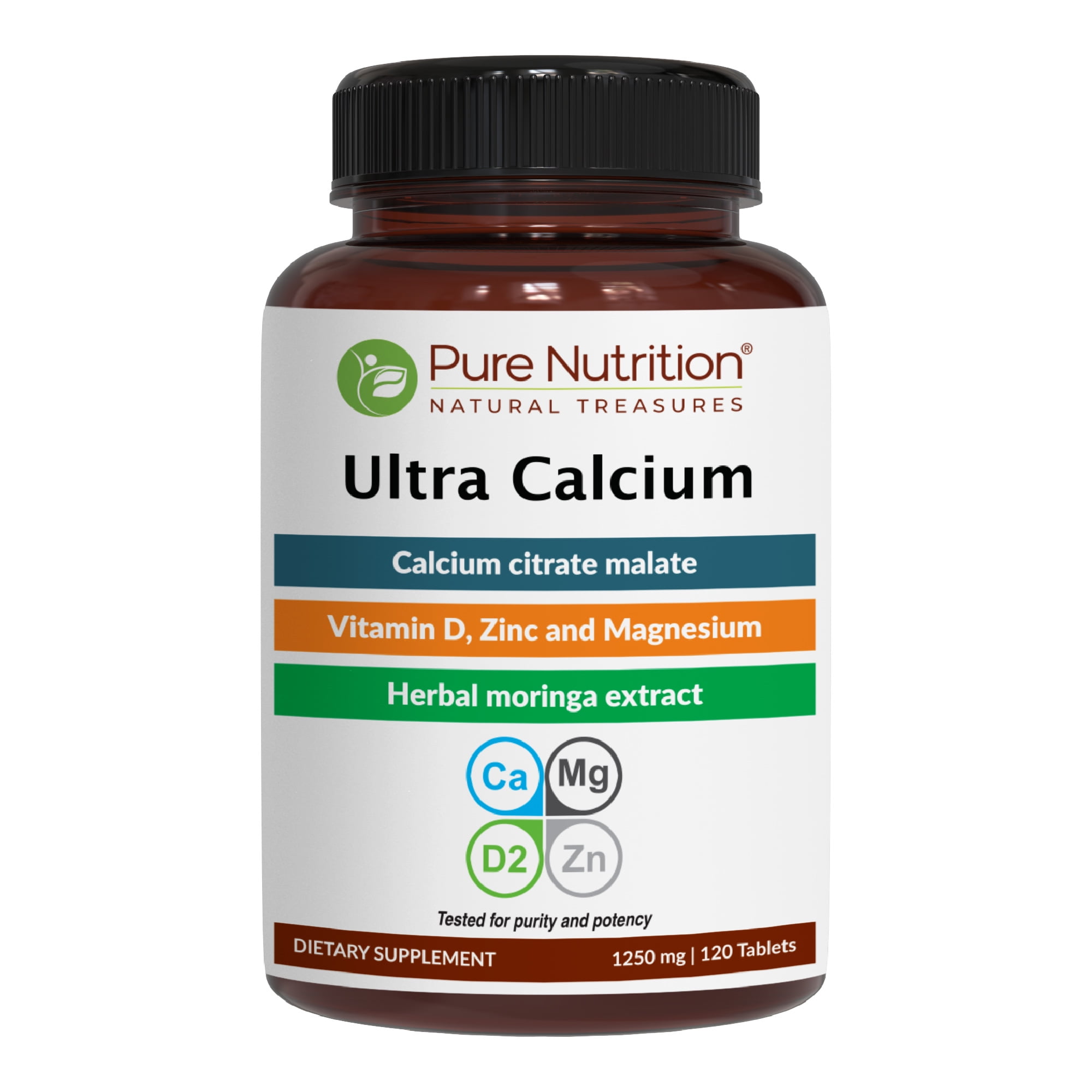 Pure Nutrition Ultra Calcium Citrate 1250 mg Bone Supplement with ...