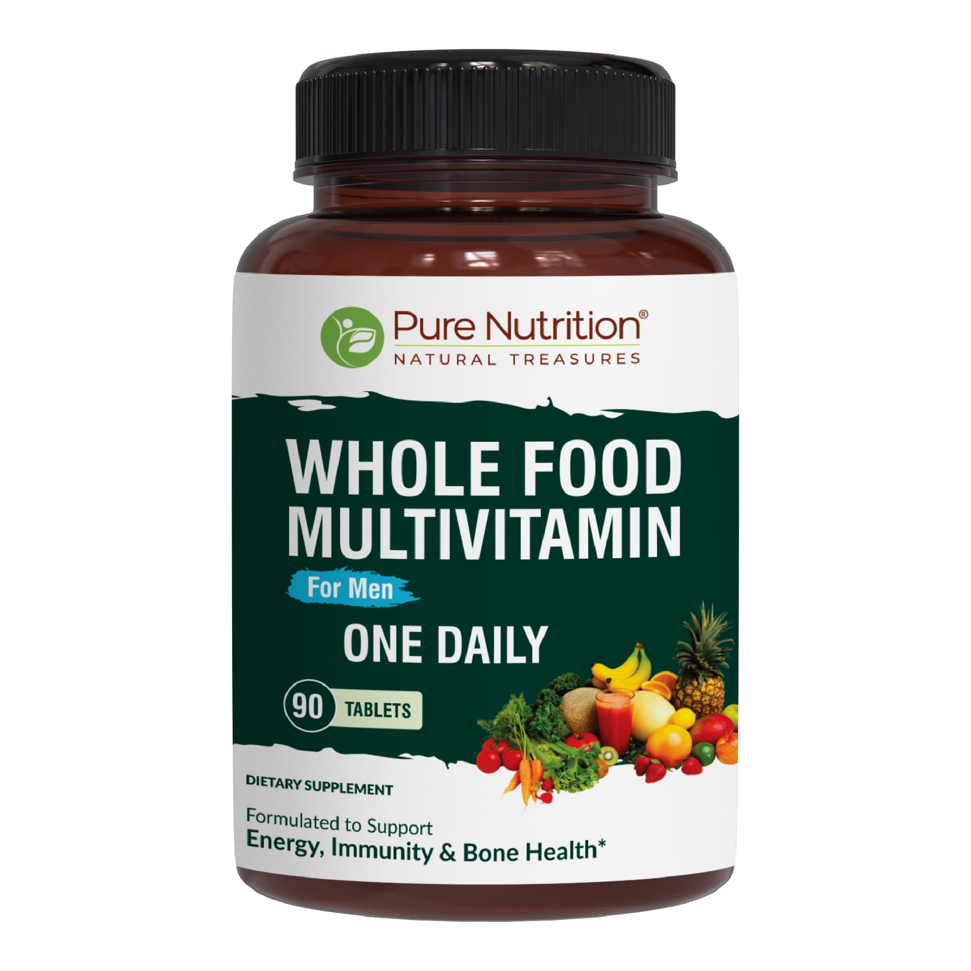Pure Nutrition Whole Food Multivitamins For Men 1500mg. All Natural ...