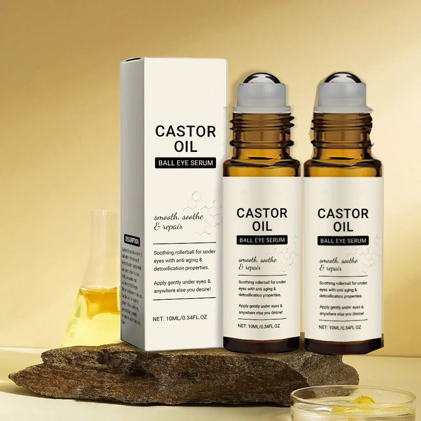 Pure Organic Castor Oil Roll On For Lips, Eyebrows, Under Eyes ...