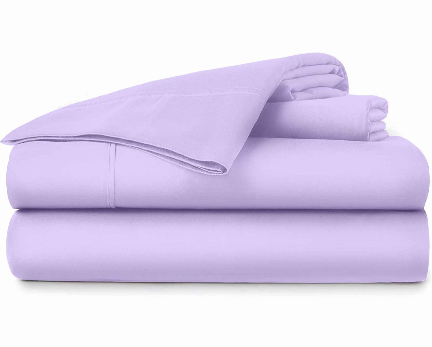 Pure Organic Cotton Sheets - Full XL Size, Lilac Color, Bedsheet 1000 ...