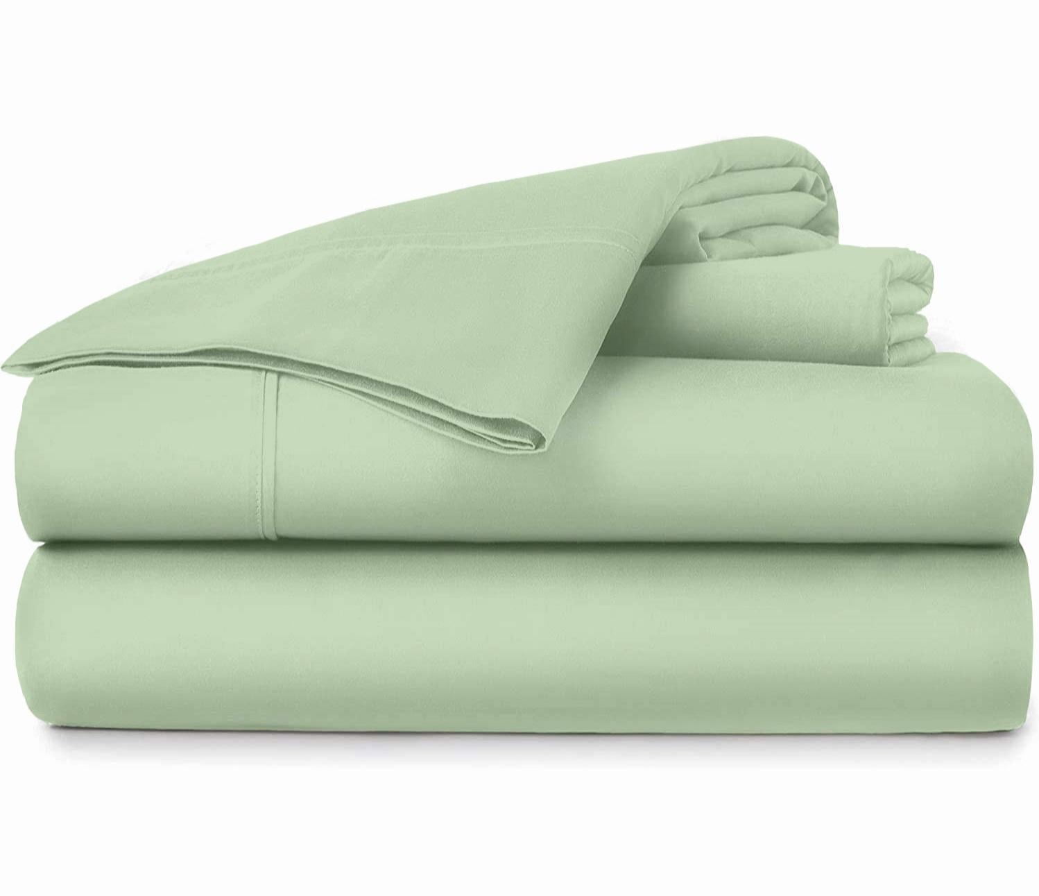Pure Organic Cotton Sheets - Queen Size, Sage Color, Bedsheet 1000 ...