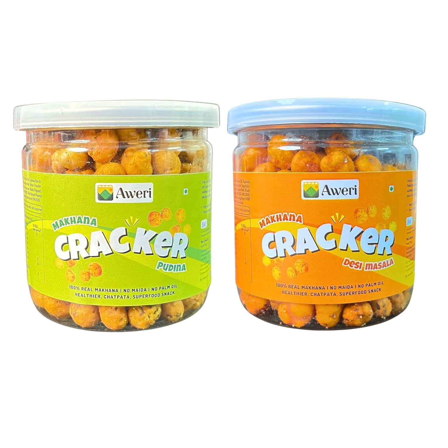 Pure Organic Desi Masala & Pudina Roasted Makhana Cracker Foxnut By ...