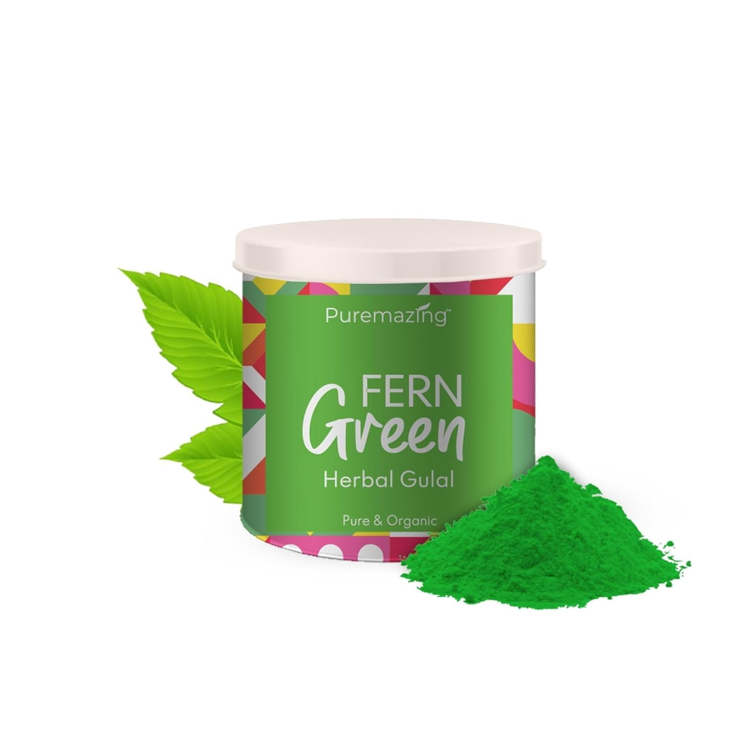 Pure & Organic Fern Green Herbal Gulal Holi Color - 80gm | Non Toxic ...