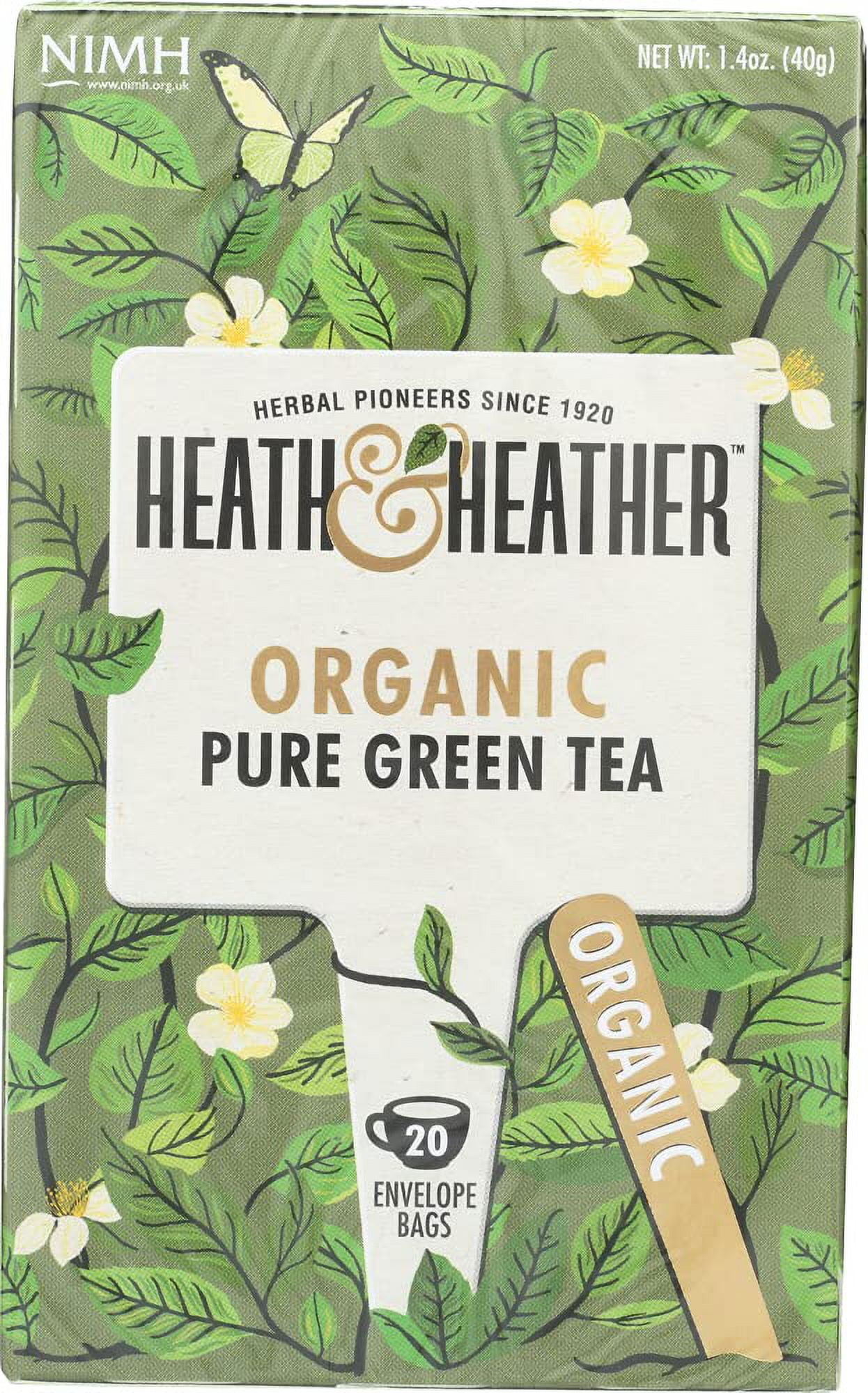 Pure Organic Green Tea All-Natural USDA Certified Organic 20 Tea Bags ...