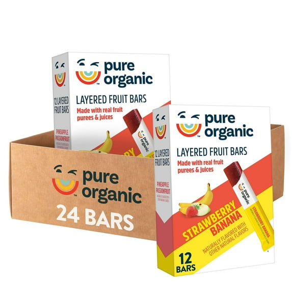 Pure Organic Layered Fruit BCF26 Bars, Gluten Free, Vegan Fruit Snacks ...