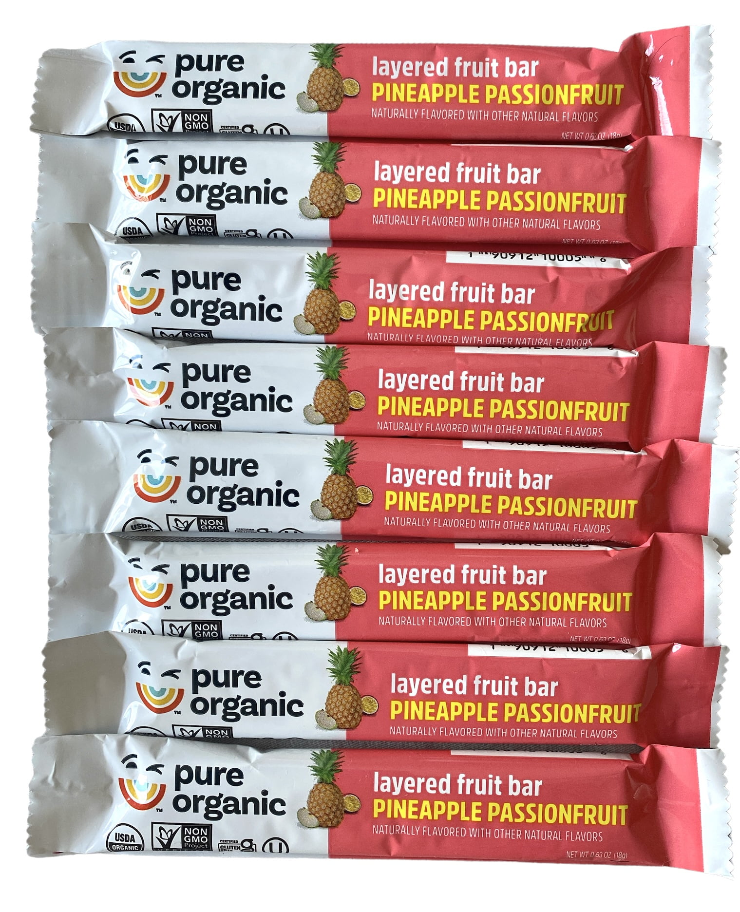 Pure Organic Layered Fruit Bars Pineapple Passionfruit 0 63 Oz Pack