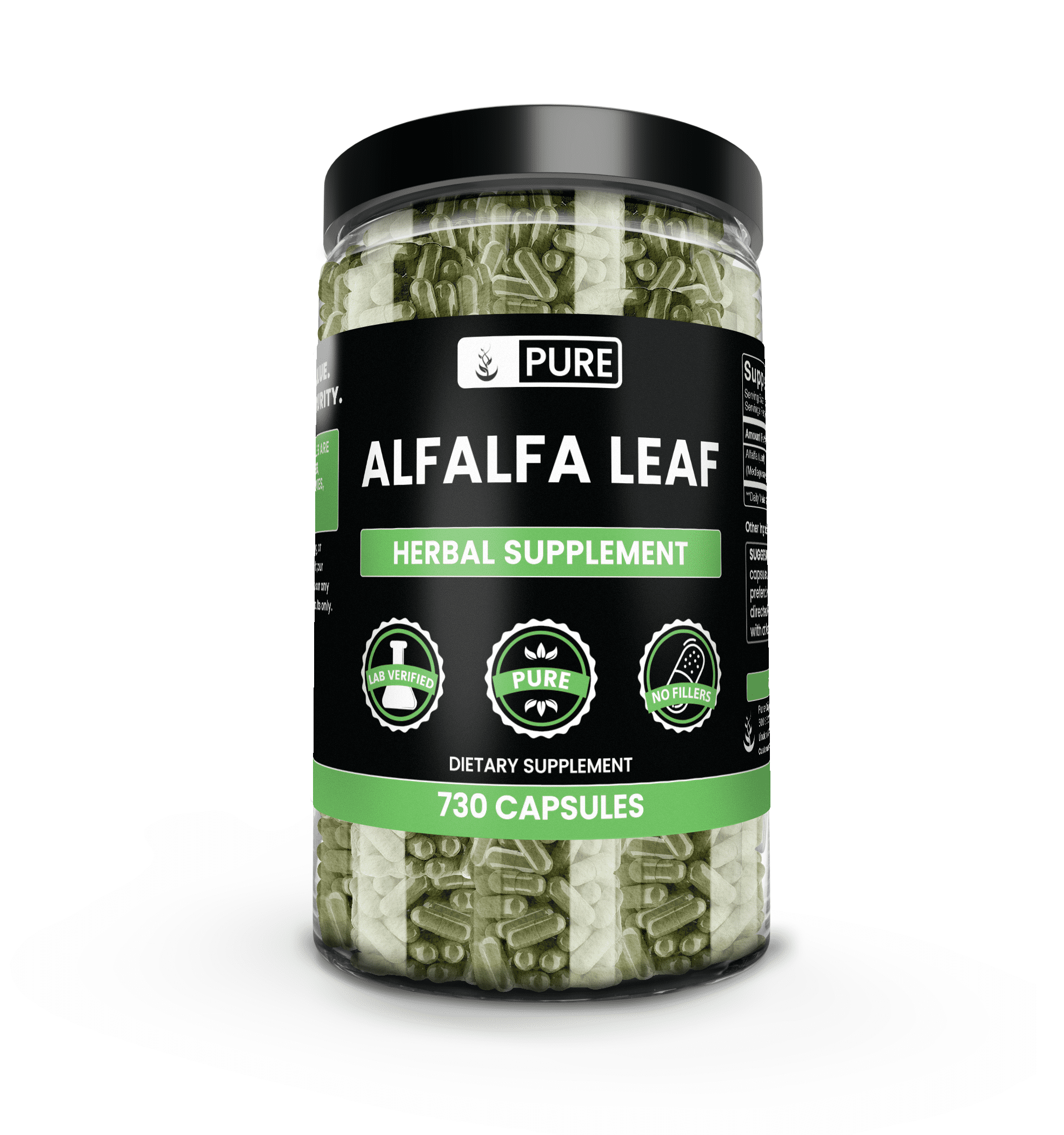 Pure Original Ingredients Alfalfa Leaf 730 Capsules No Magnesium Or ...