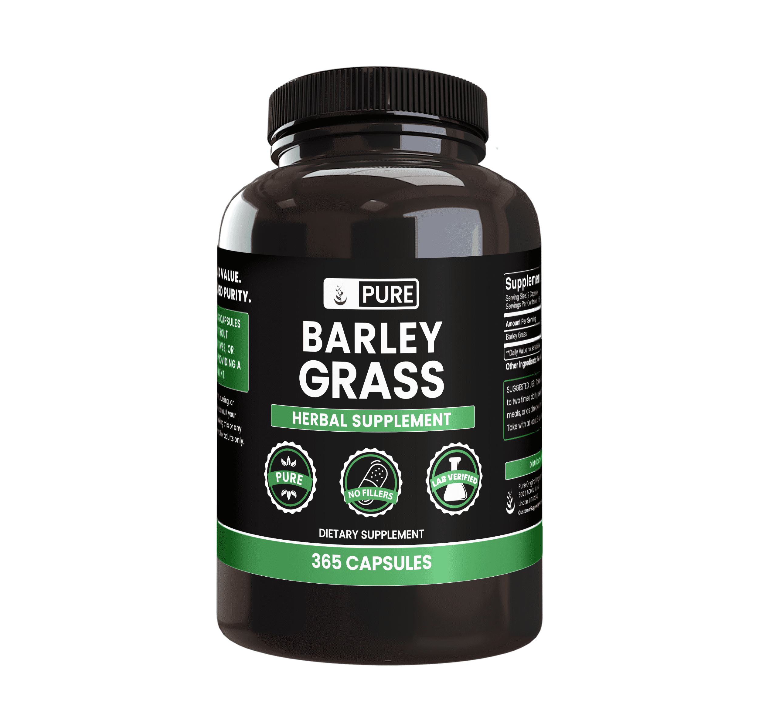 Pure Original Ingredients Barley Grass 365 Capsules No Magnesium Or ...