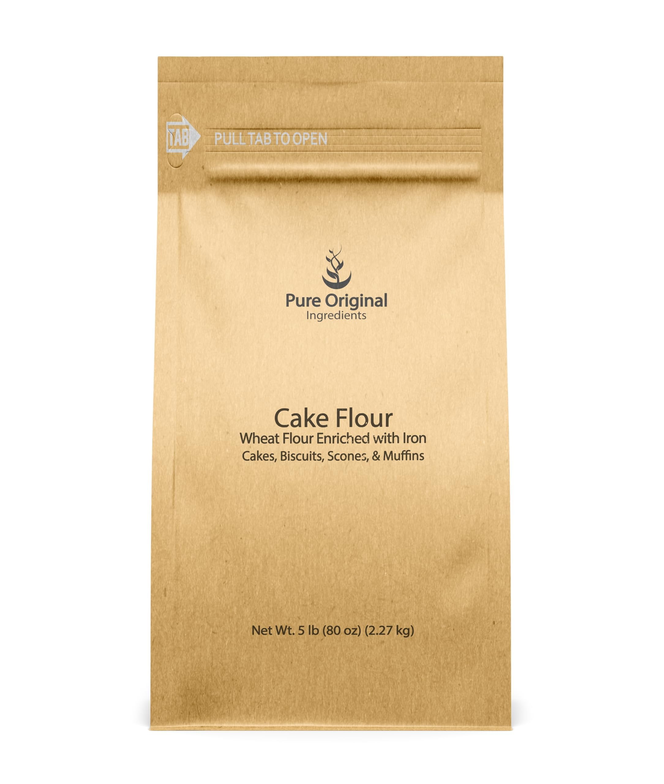Pure Original Ingredients Cake Flour 5 lb Enriched Wheat Flour, Non-GMO ...