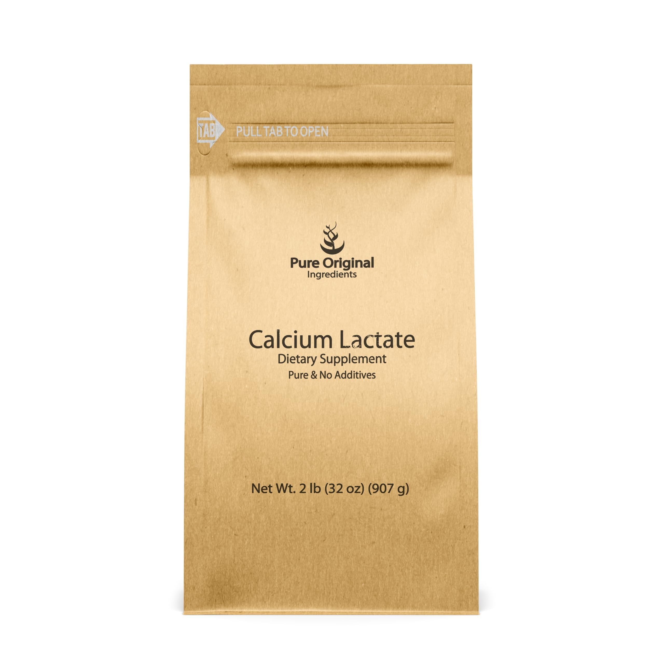 Pure Original Ingredients Calcium Lactate 2 lb Calcium Supplement ...