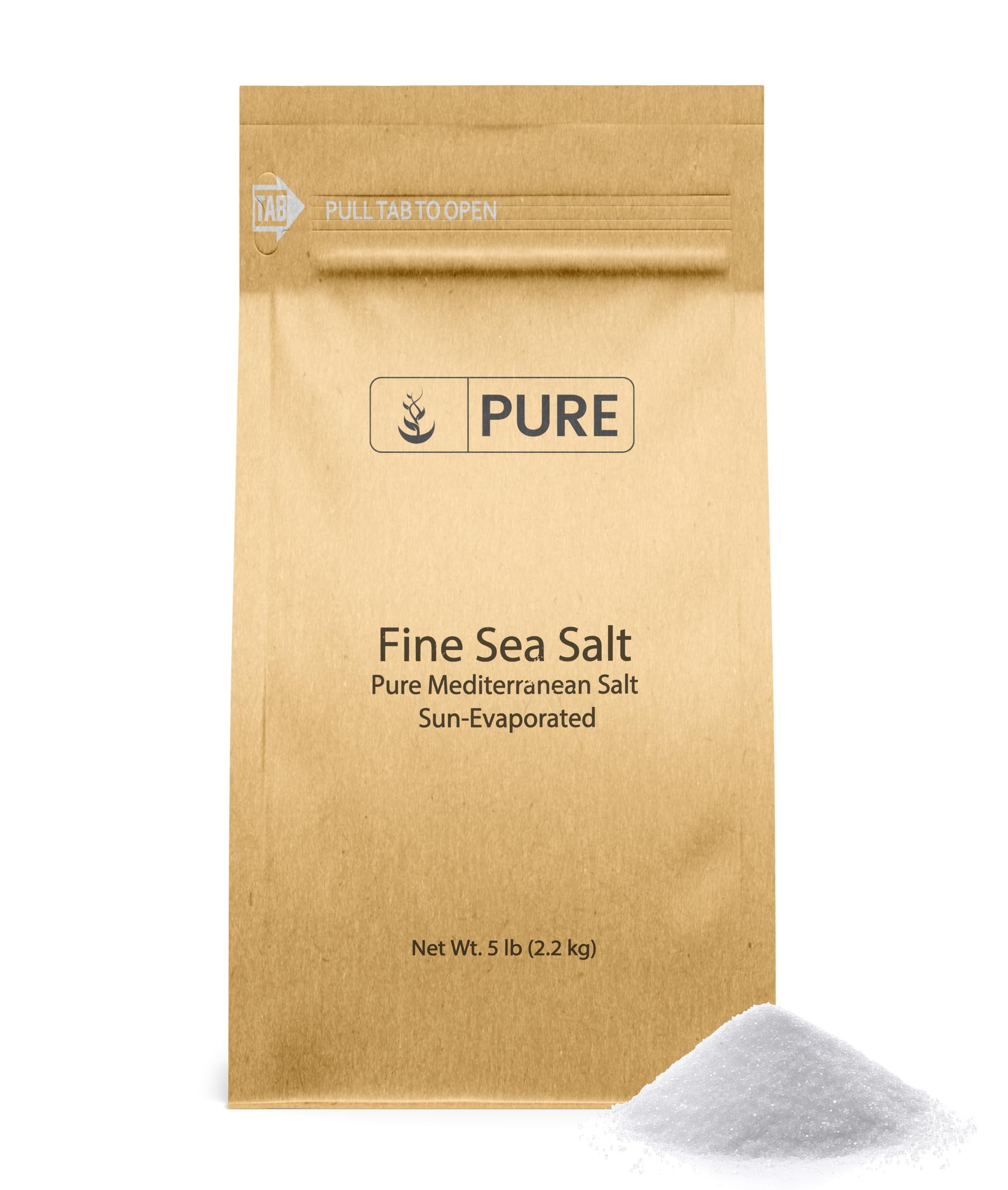 Pure Original Ingredients Fine Sea Salt BSL1 (5 lb) Mediterranean Sea ...