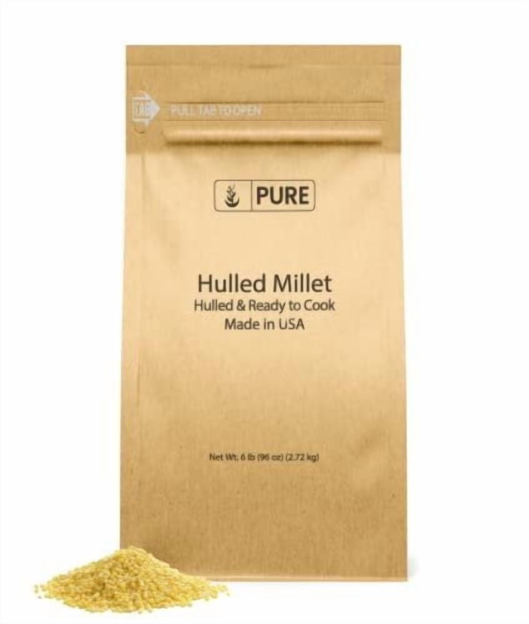 Pure Original Ingredients Hulled Millet 6 lb Whole Grain, Hulled ...