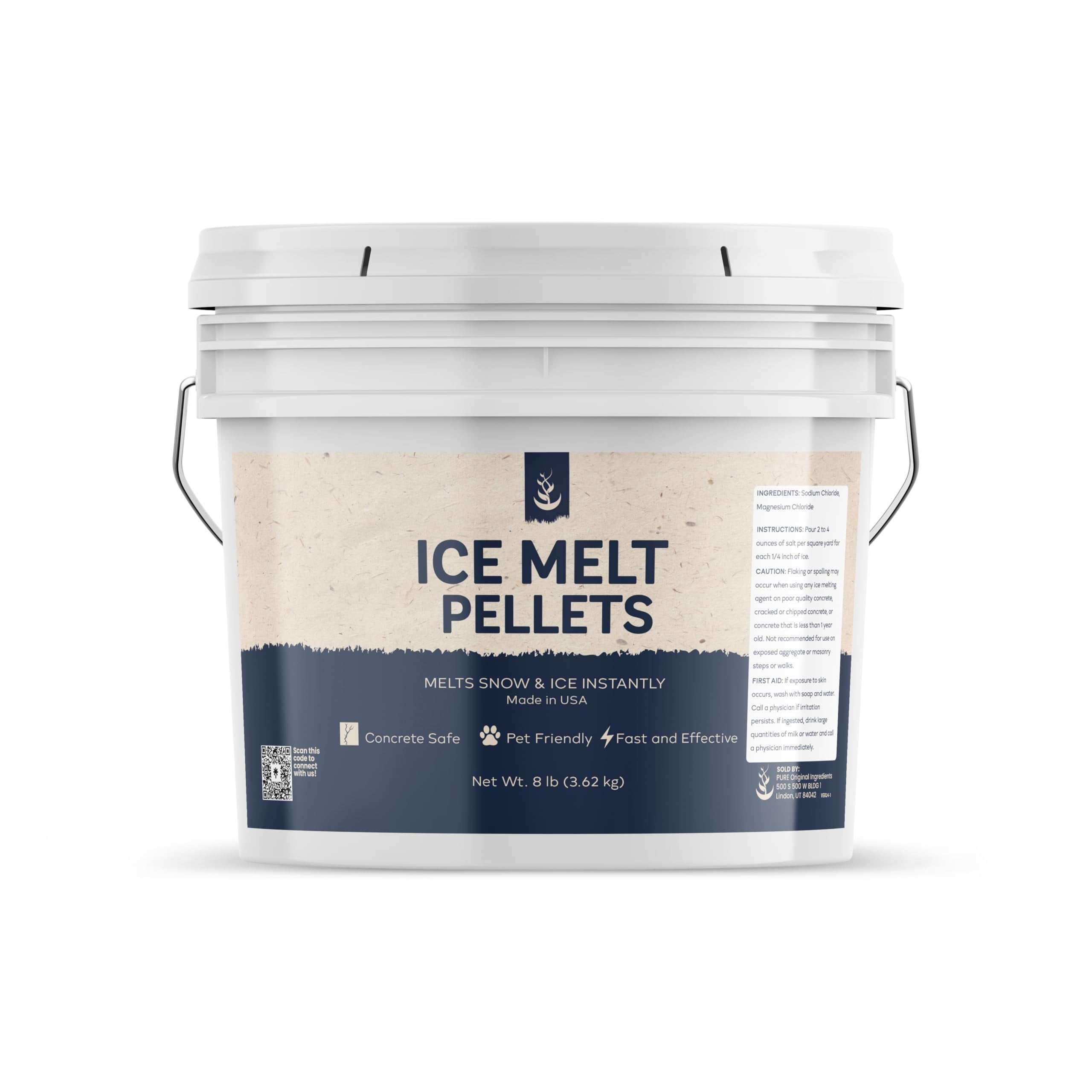Pure Original Ingredients Ice Melt Pellets 1 Gallon Fast-Acting ...