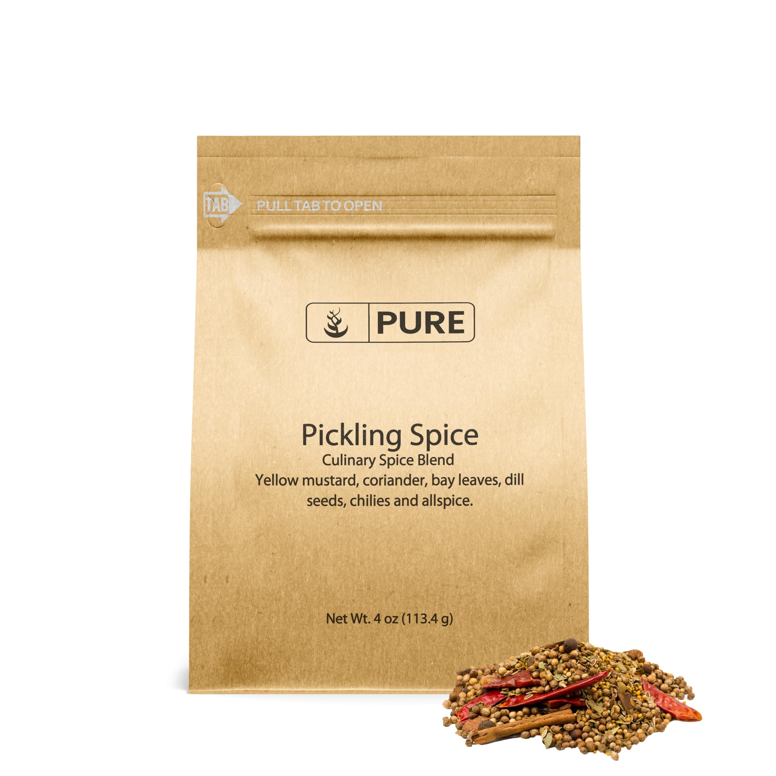 Pure Original Ingredients Pickling Spice HYZ01 (4 oz) Culinary Spice Blend, Authentic Flavor ...