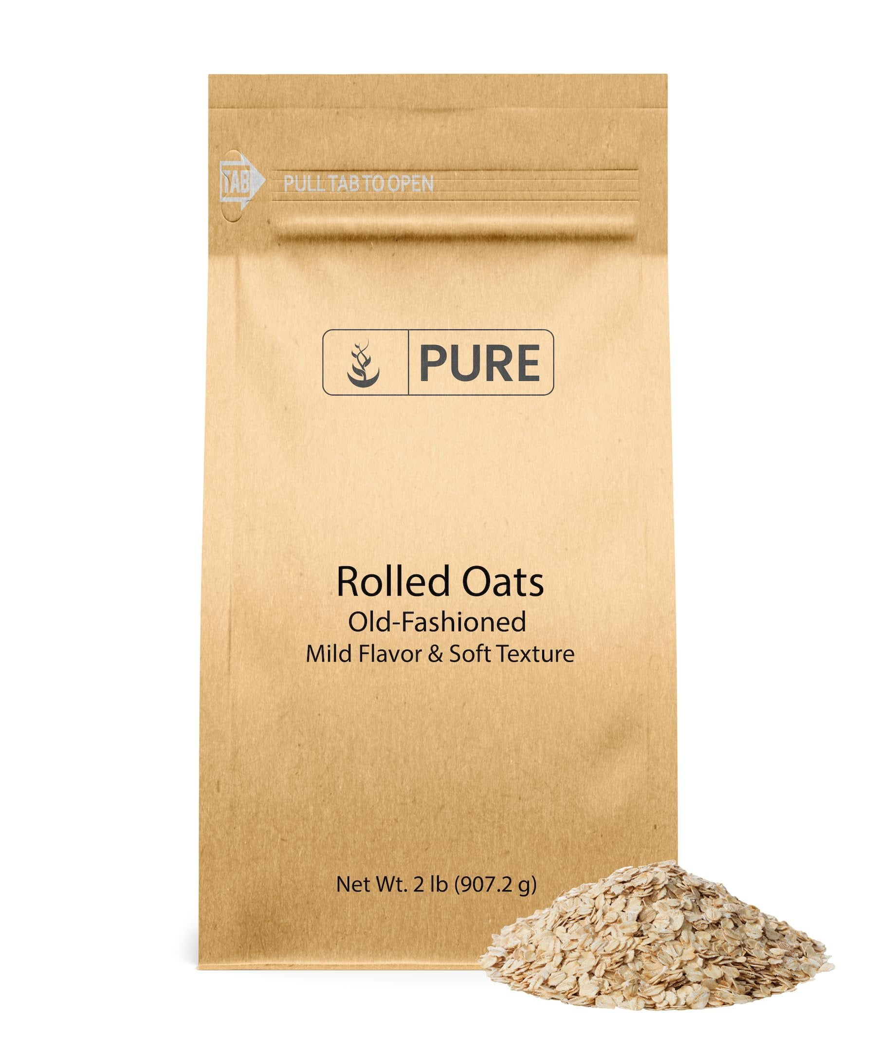 Pure Original Ingredients Rolled Oats 2 lb Old Fashioned, Mild Flavor ...