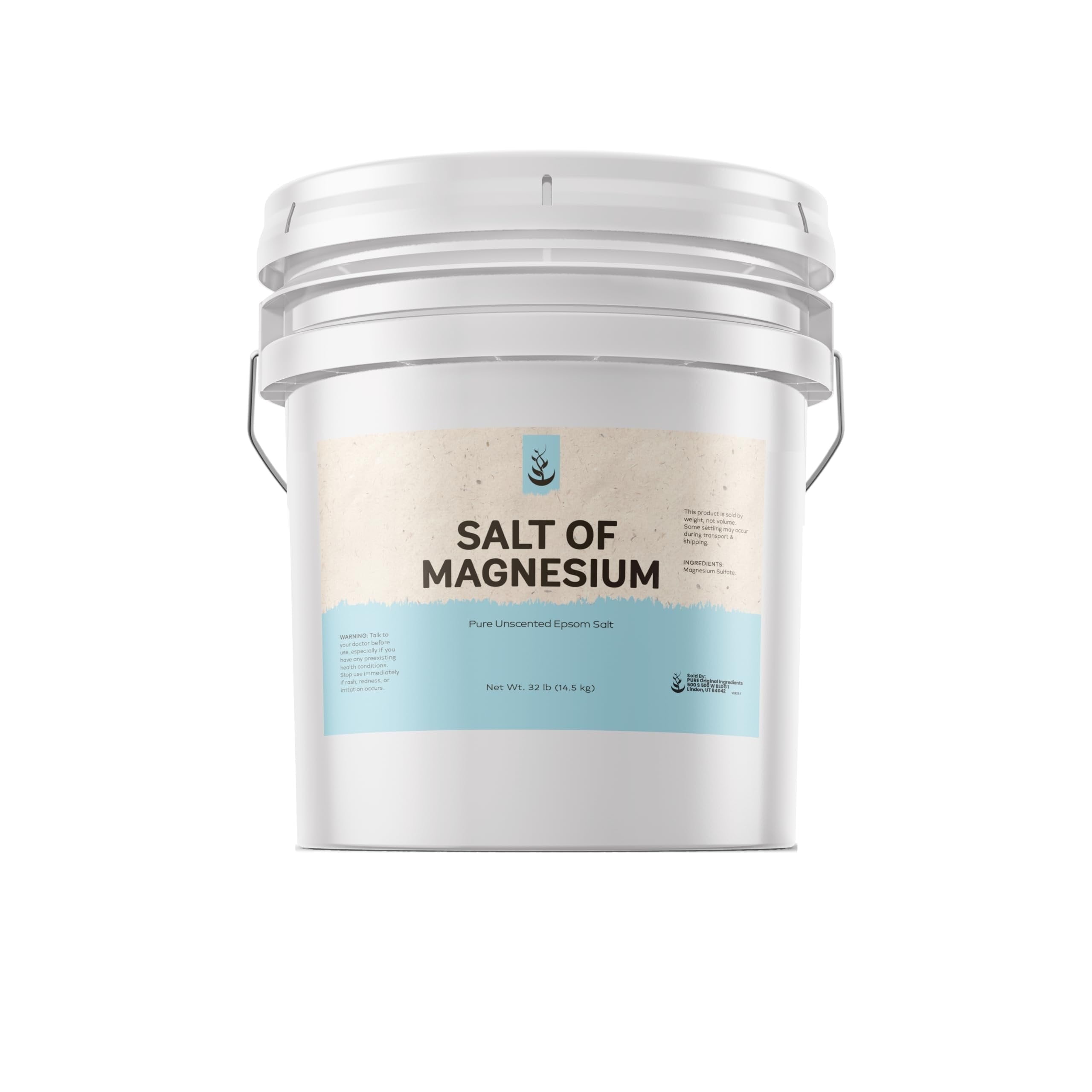 Pure Original Ingredients Salt of Magnesium 3.5 Gallon Pure Epsom Salt ...