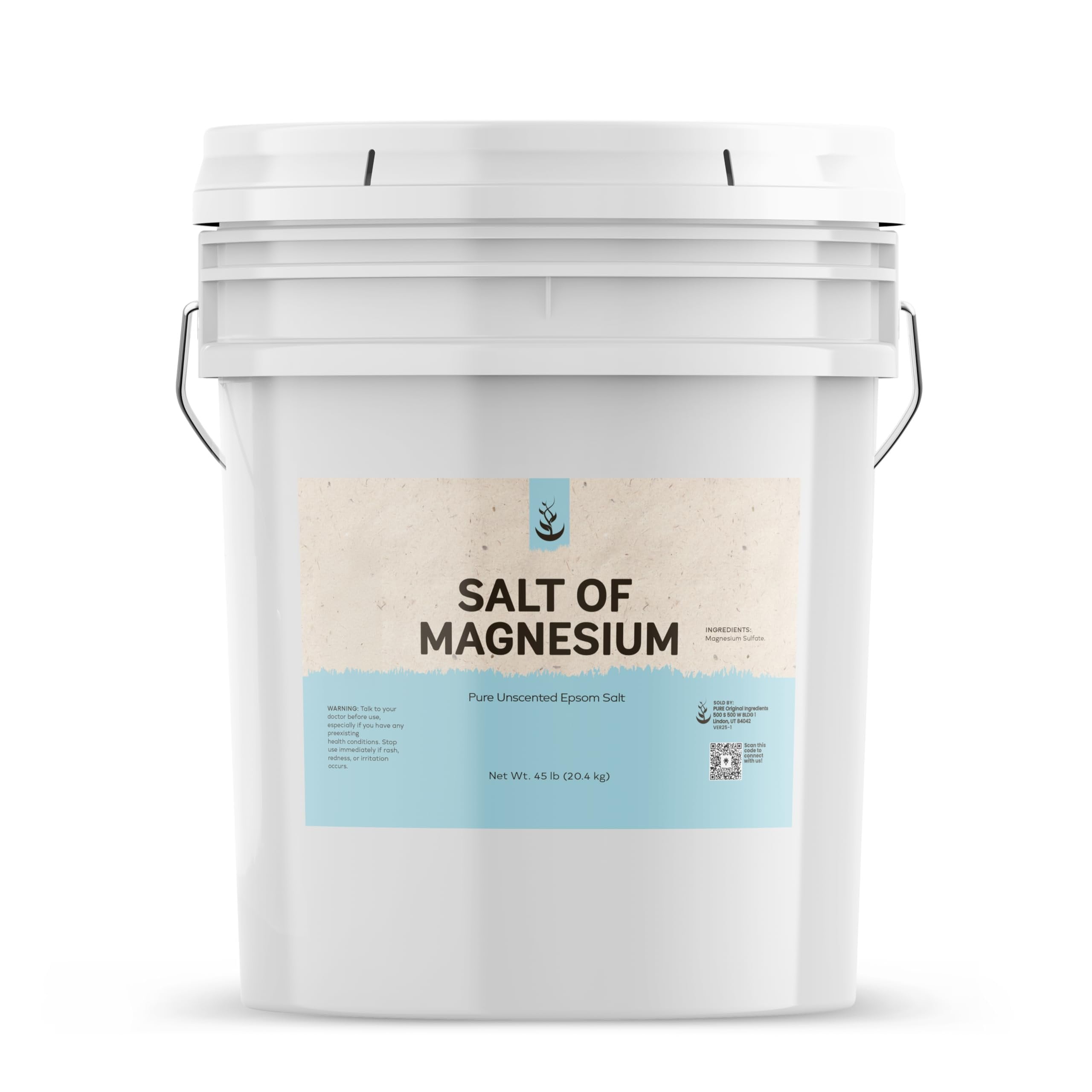 Pure Original Ingredients Salt of Magnesium 5 Gallon Pure Epsom Salt ...