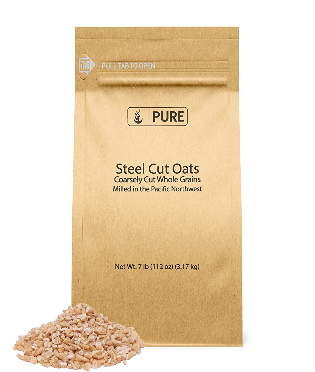 Pure Original Ingredients Steel Cut Oats (7 lb) Irish Oatmeal, Eco ...