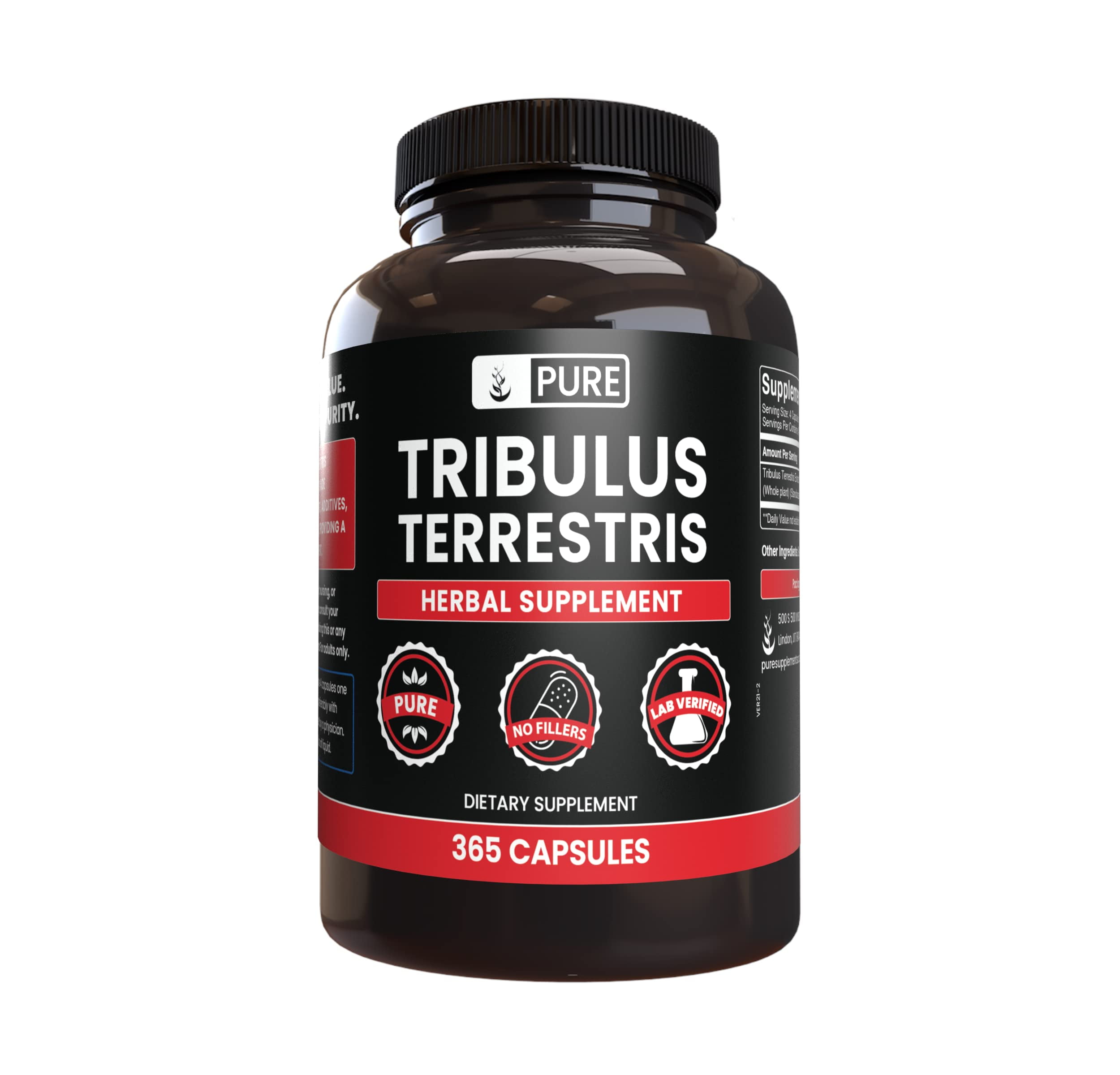 Pure Original Ingredients Tribulus Terrestris (365 Capsules) No Magnesium Or Rice Fillers ...